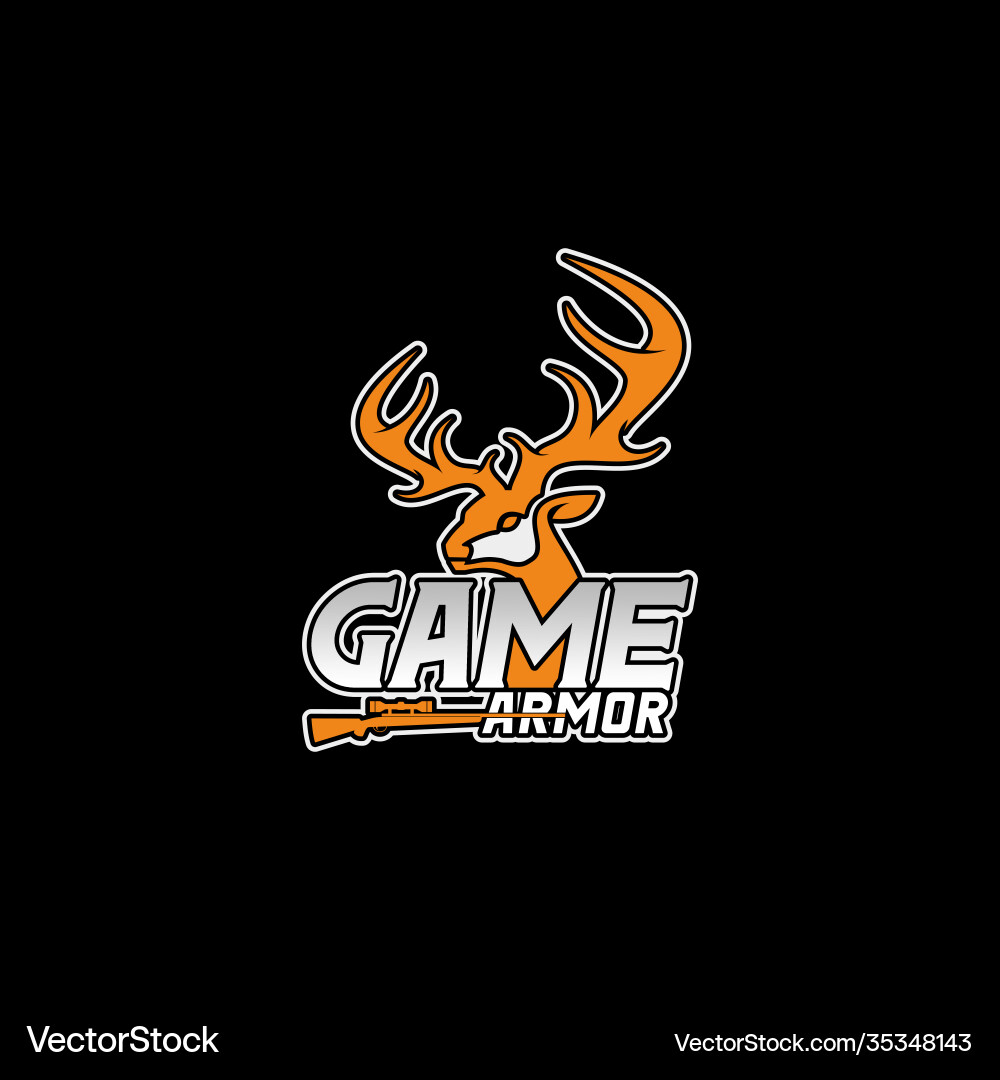 Deer hunting game mascot logo design Royalty Free Vector