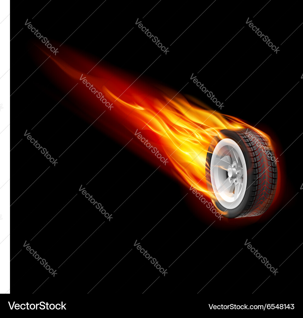 Fire wheel Royalty Free Vector Image - VectorStock