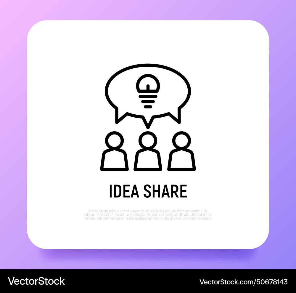 Idea sharing flat icon group of people Royalty Free Vector