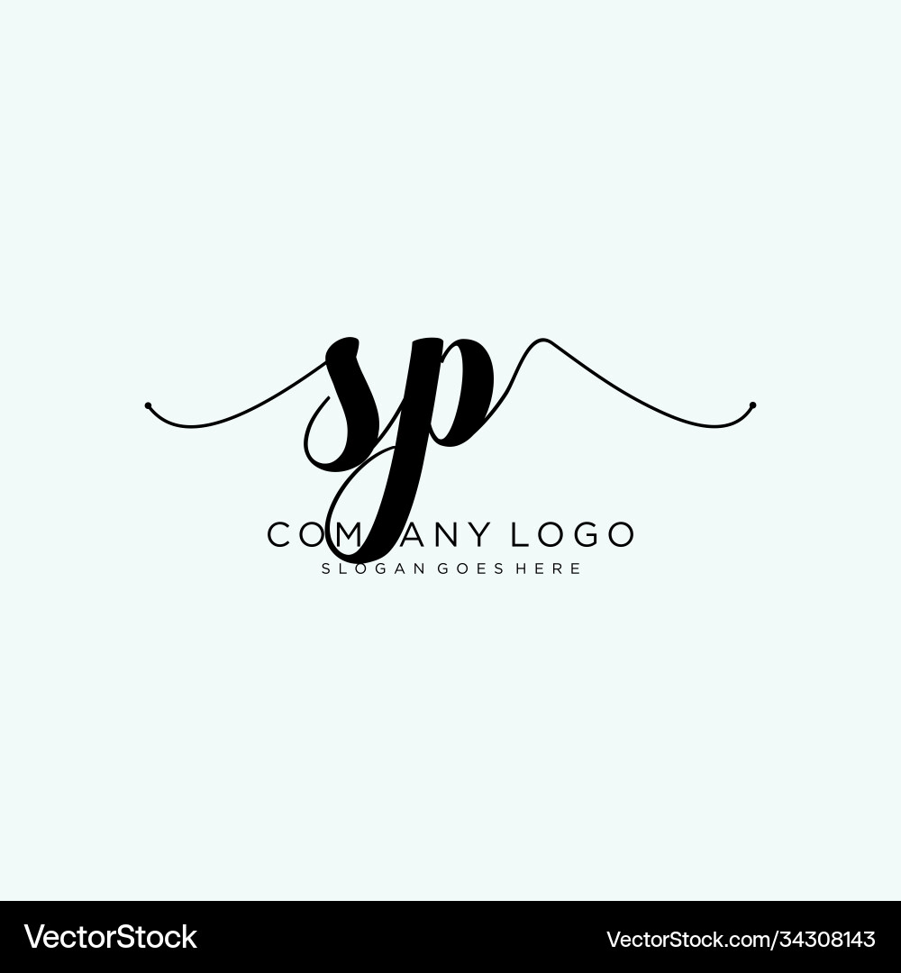 Initial sp handwriting logo with circle template Vector Image