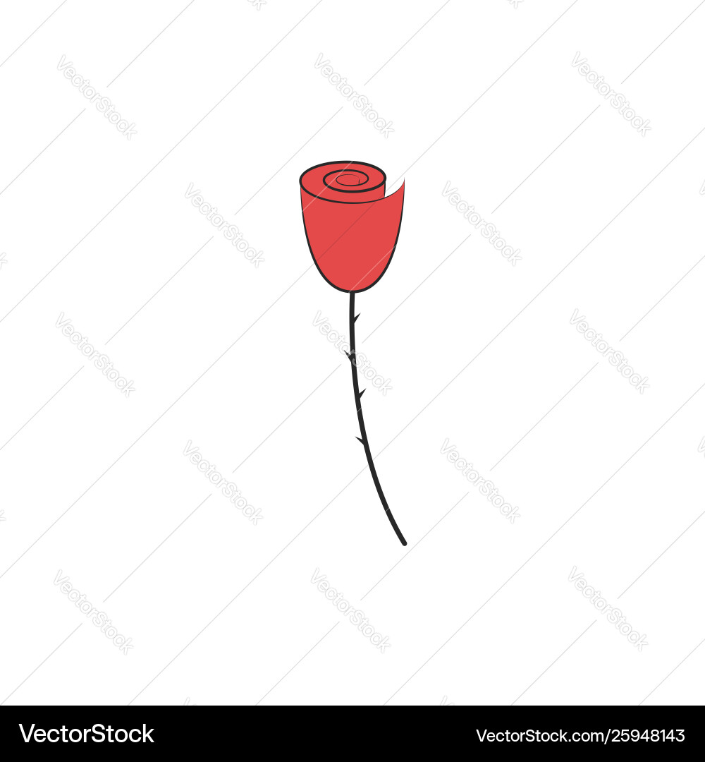 One rose with thorns logo mockup for spa salon Vector Image