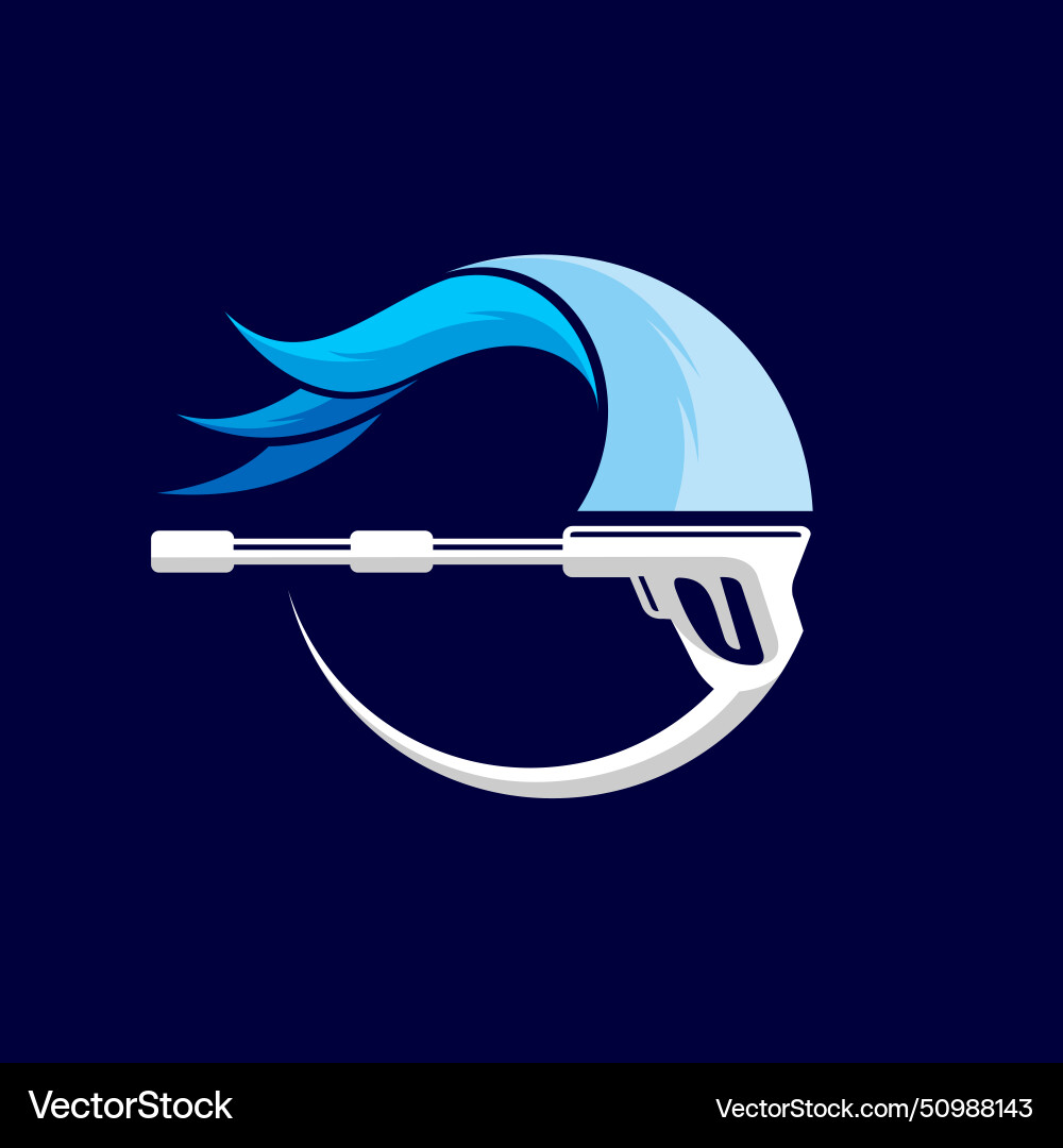 Power wash logo with wave concept Royalty Free Vector Image