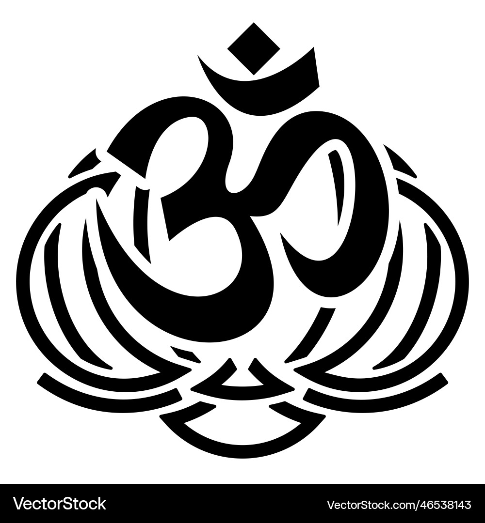 Om Symbol Lotus 189 Lotus Flower With Om Symbol High Res Illustrations