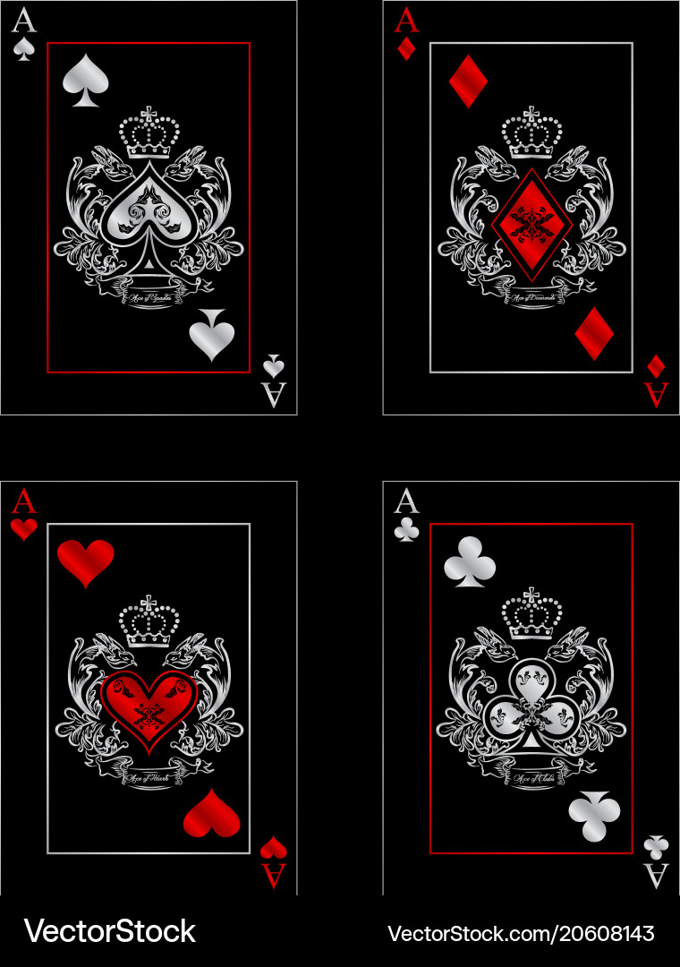 Set of aces Royalty Free Vector Image - VectorStock