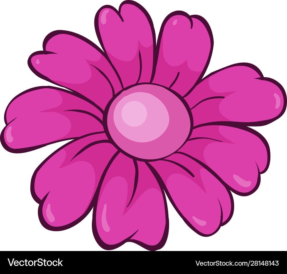 Single flower in pink color Royalty Free Vector Image