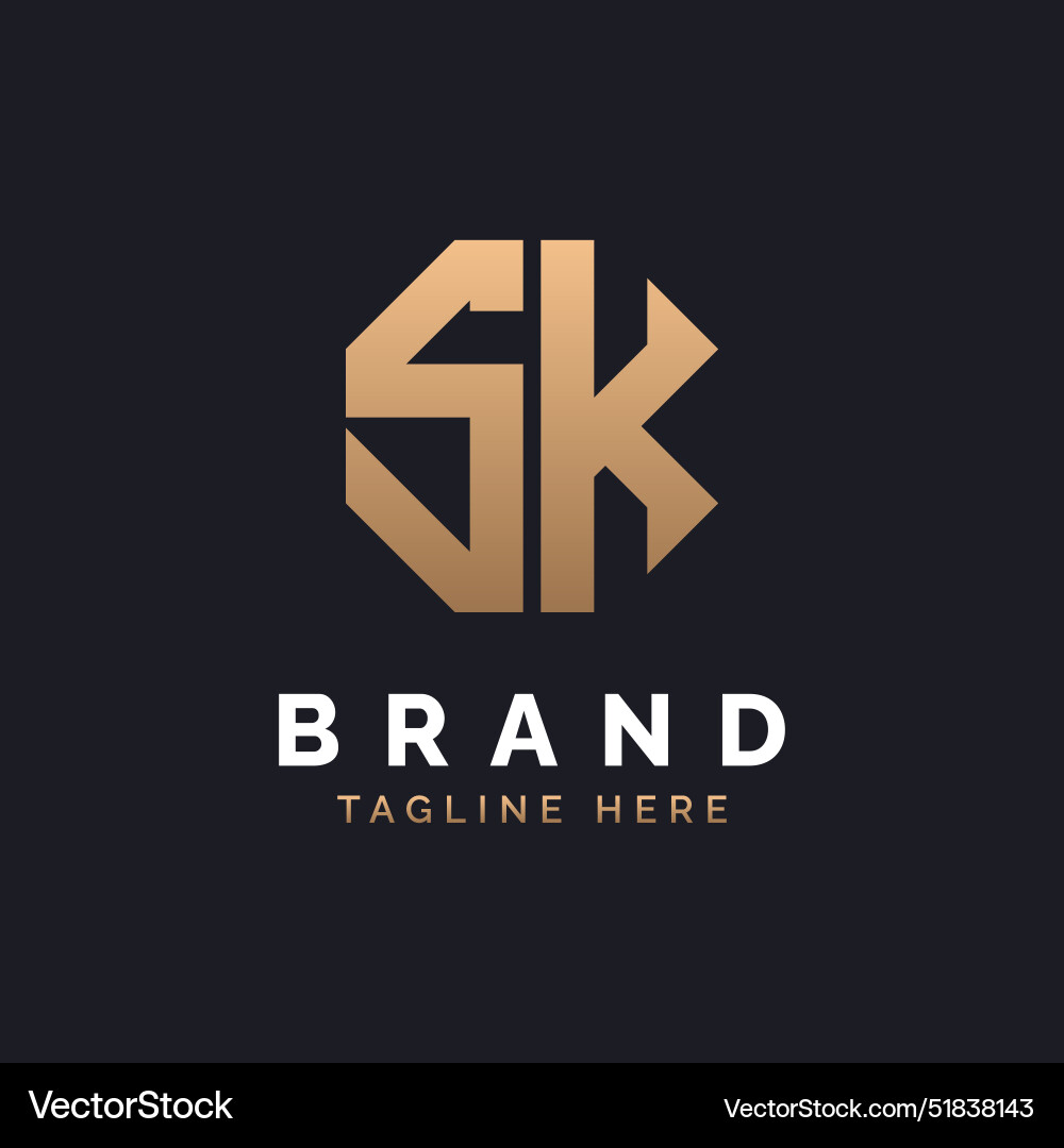 Sk logo design modern minimal elegant and luxury Vector Image