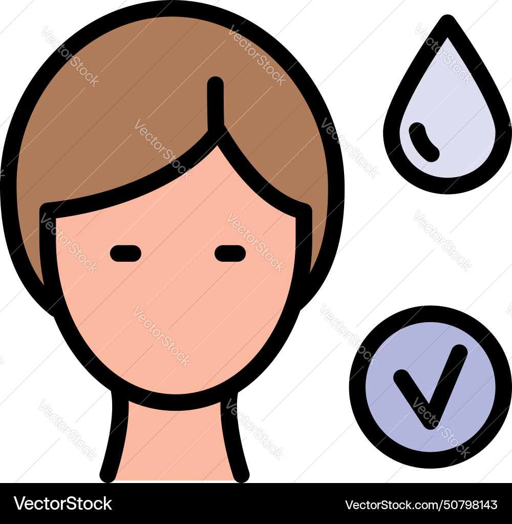 Skin care icon moisturizing simple color Vector Image