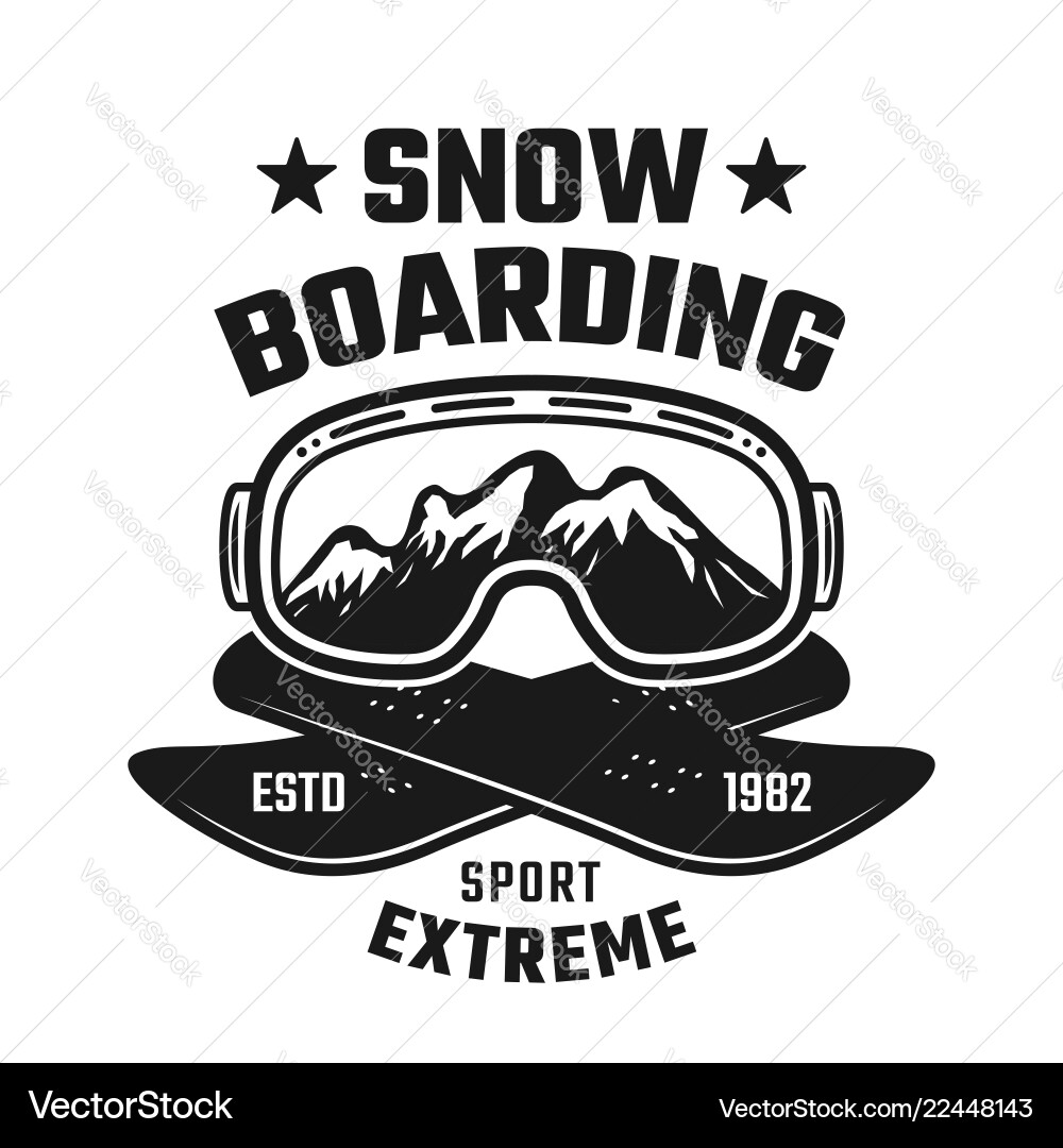 Snowboarding winter extreme sport emblem Vector Image