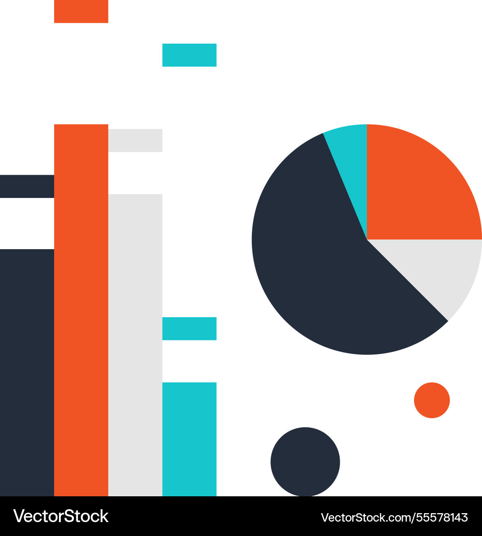 Statistics flat web icon concept Royalty Free Vector Image