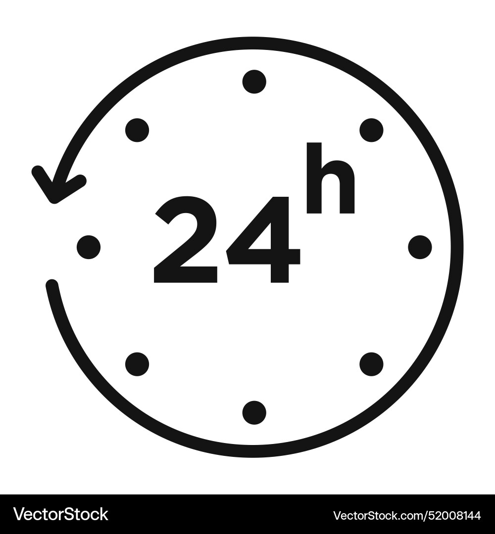 24 by 7 service icon perfect for continuous Vector Image