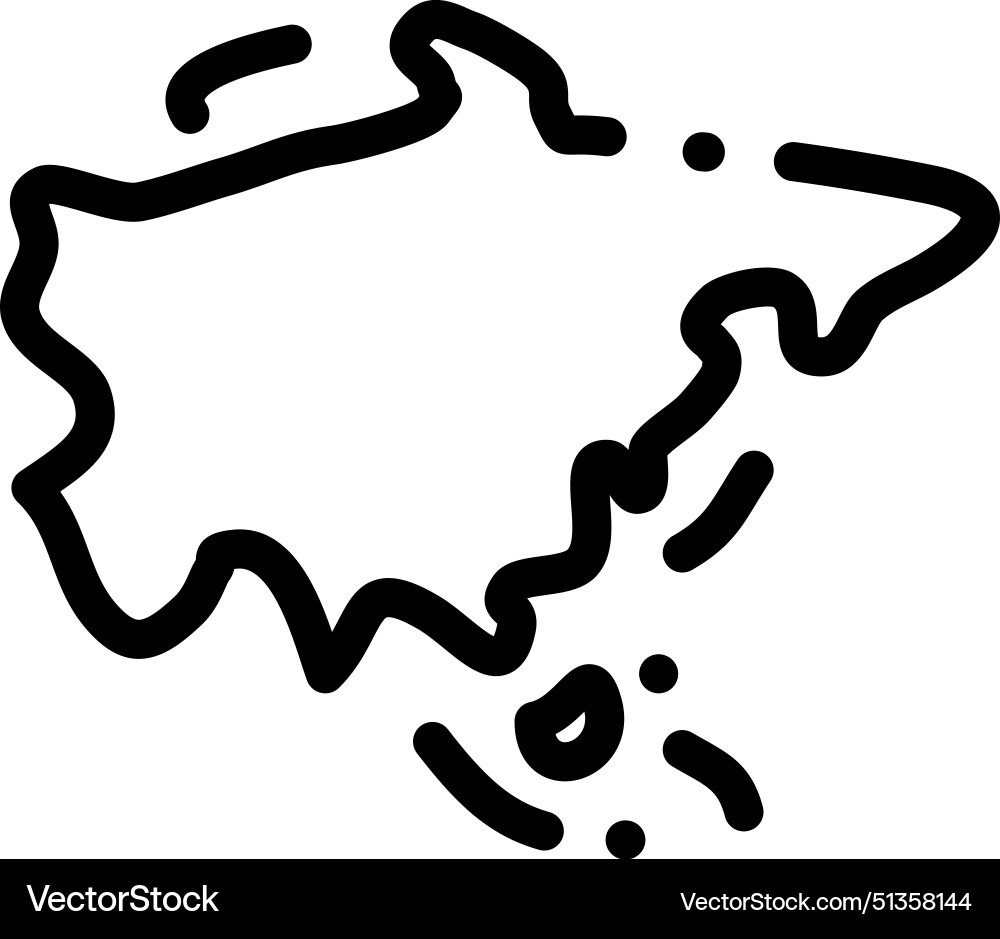 Asia icon thin linear style design isolated Vector Image