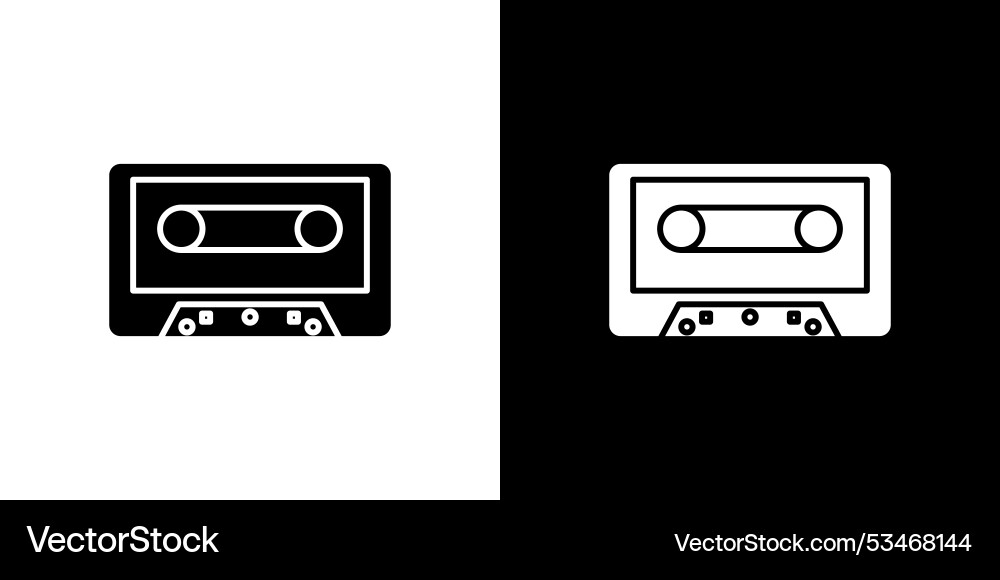 Cassette tape icon linear logo isolated Royalty Free Vector