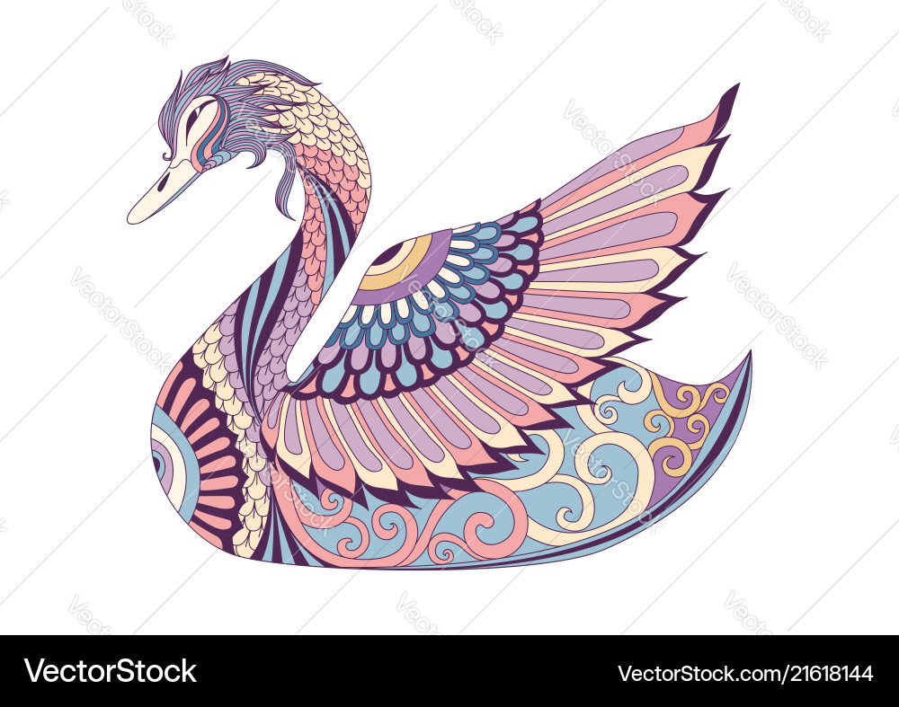 Colorful swan Royalty Free Vector Image - VectorStock