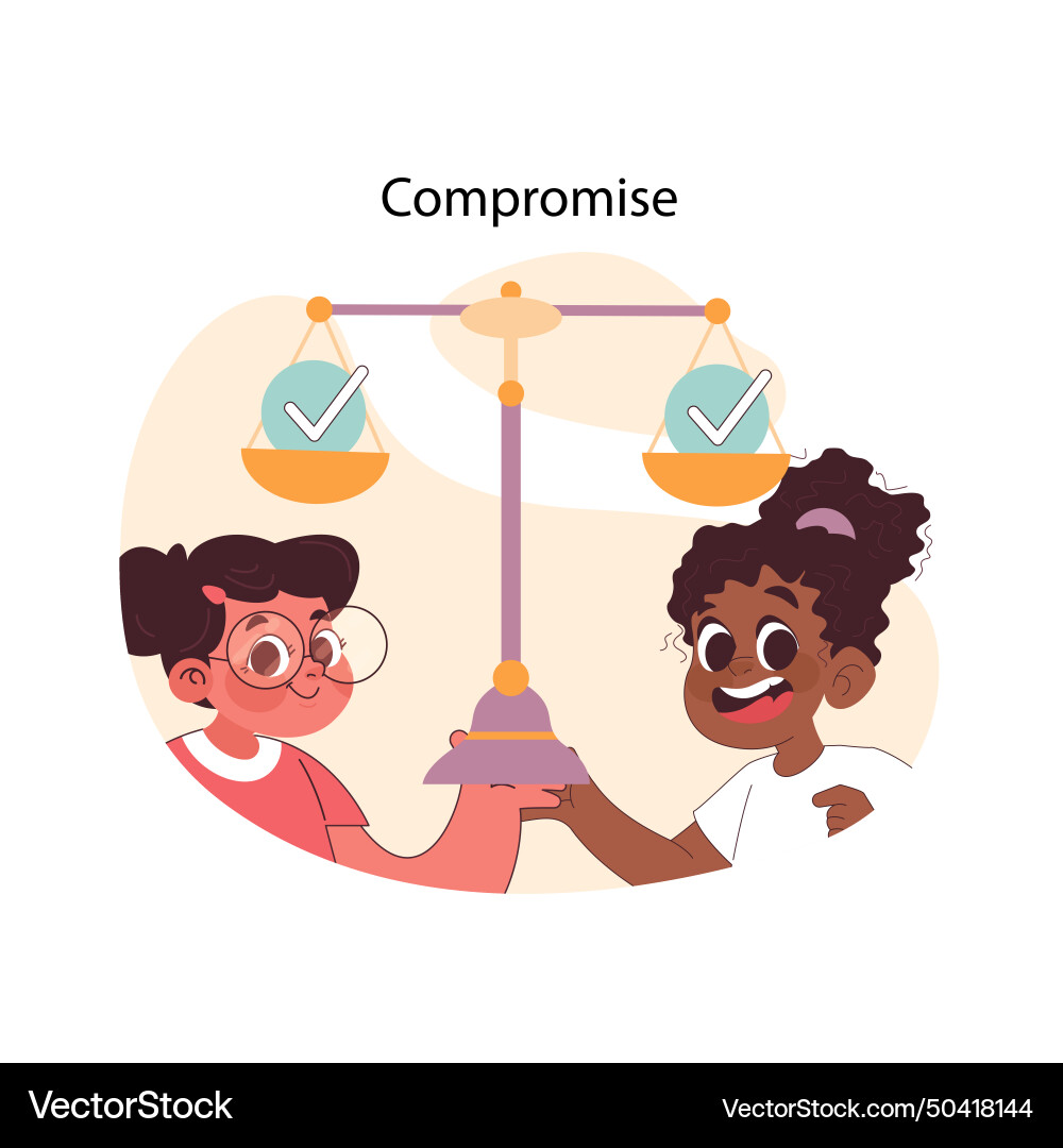 Compromise concept flat Royalty Free Vector Image