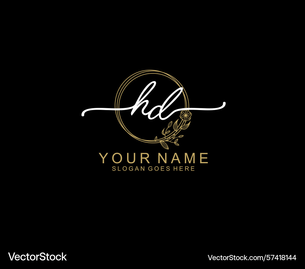 Creative handwritten hd initial logos Royalty Free Vector