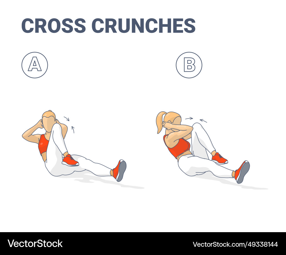 Cross crunches exercise or bicycle femail Vector Image