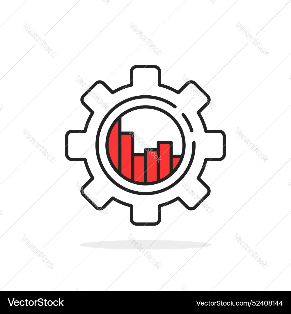 Inefficient decrease like operational metric icon Vector Image