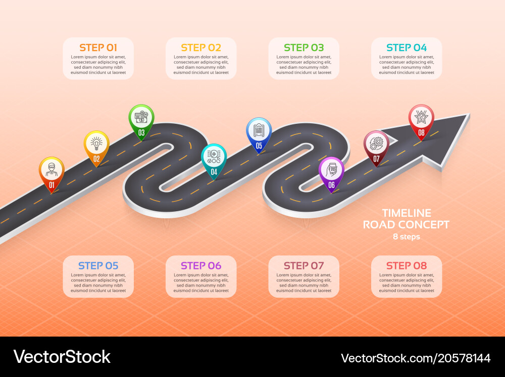 Navigation Roadmap Timeline Royalty Free Vector Image