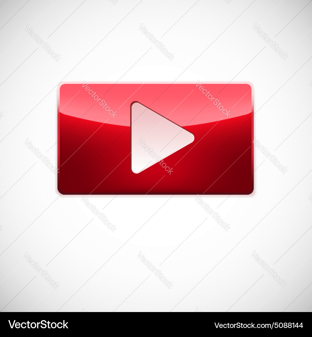 Play button red color Royalty Free Vector Image