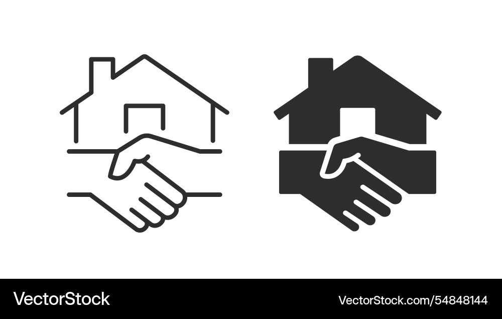 Real estate transaction icons on white background Vector Image