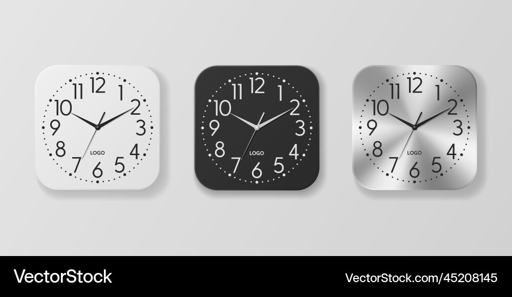 3d realistic white black silver square Royalty Free Vector