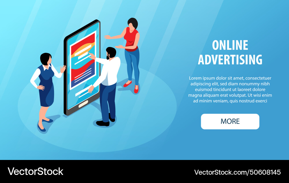 Advertising agency horizontal banner Royalty Free Vector