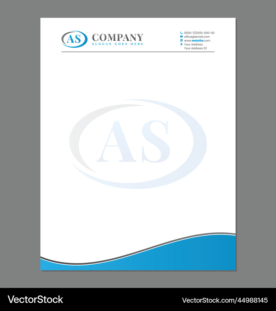 Blank letterhead template for print with logo Vector Image