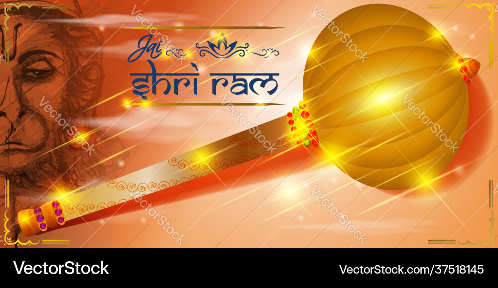 Concept hanuman jayanti with gada weapon Vector Image