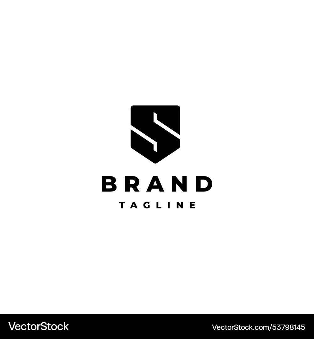 Simple letter s shield icon logo design Royalty Free Vector