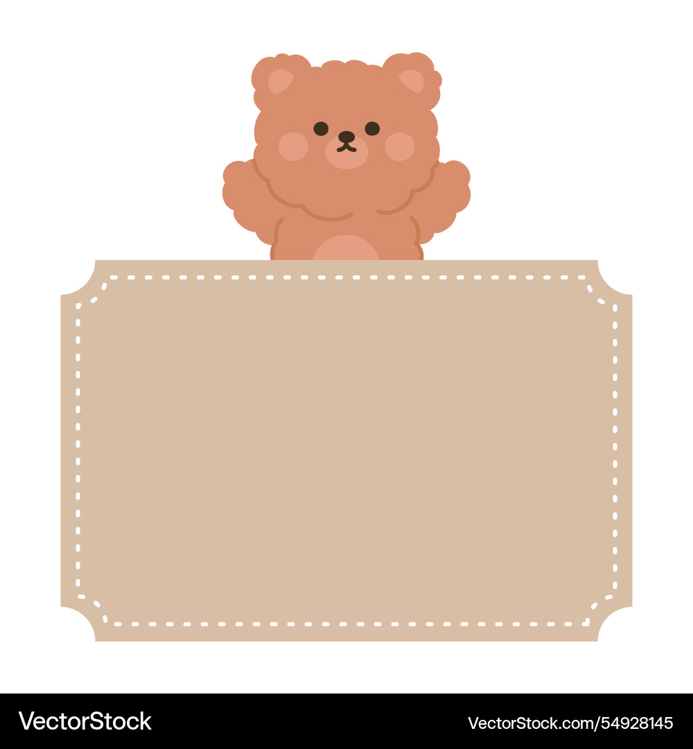 Teddy bear with blank decorative label Royalty Free Vector