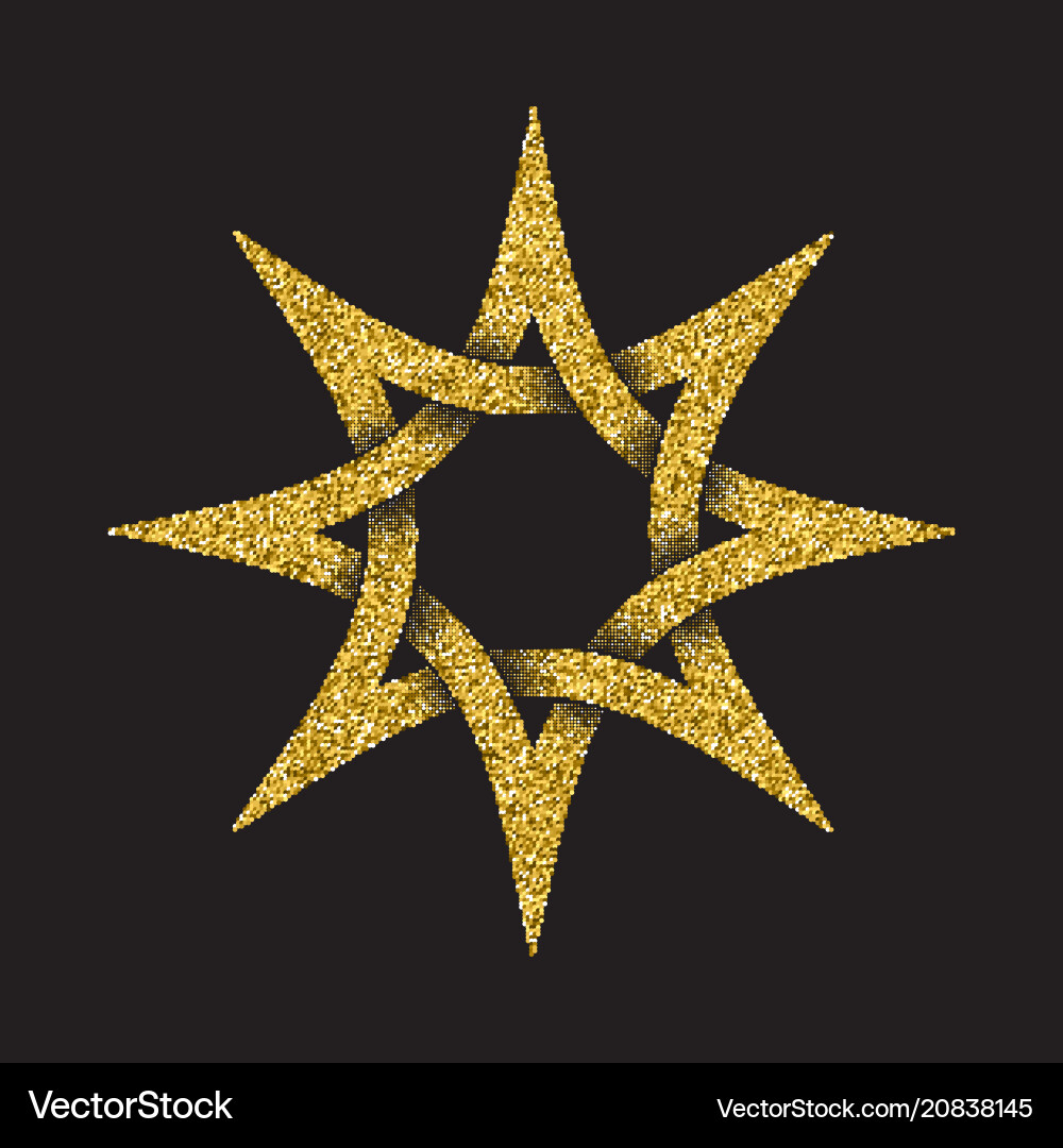 Tribal symbol in eight pointed star form Vector Image