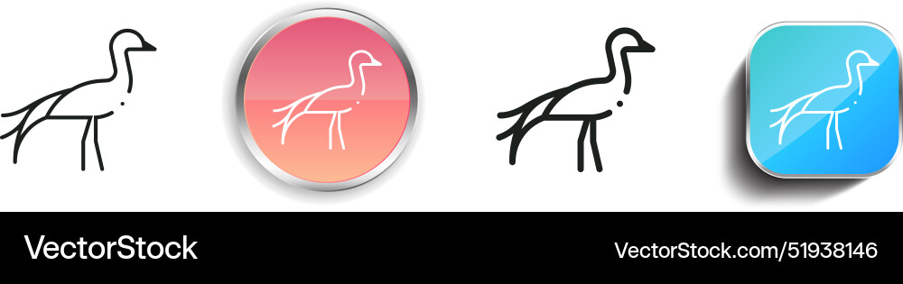 Blue crane icon thin linear regular and button Vector Image