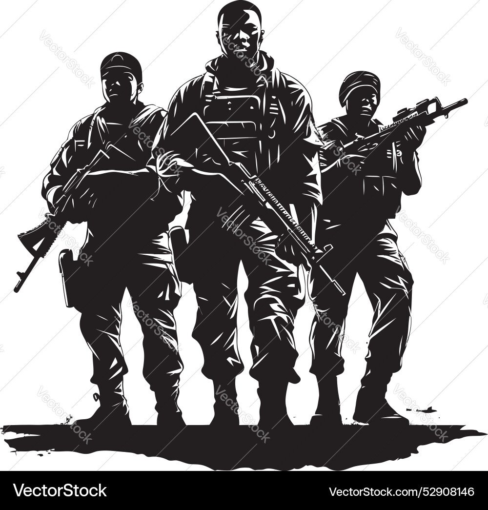 Bravery unseen monochromatic tribute Royalty Free Vector