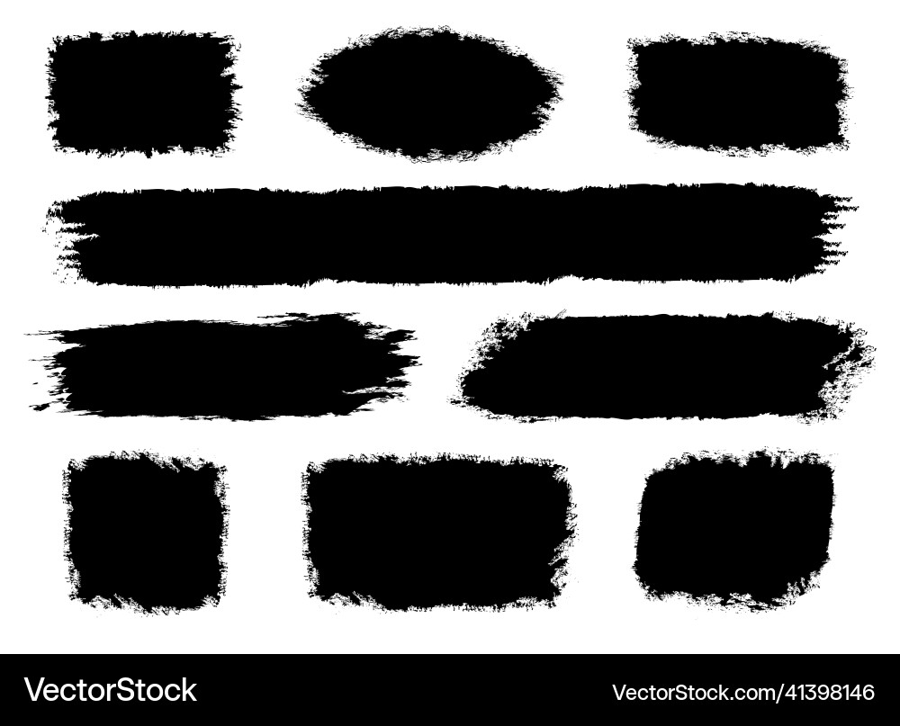 Brushstroke scratch shapes Royalty Free Vector Image