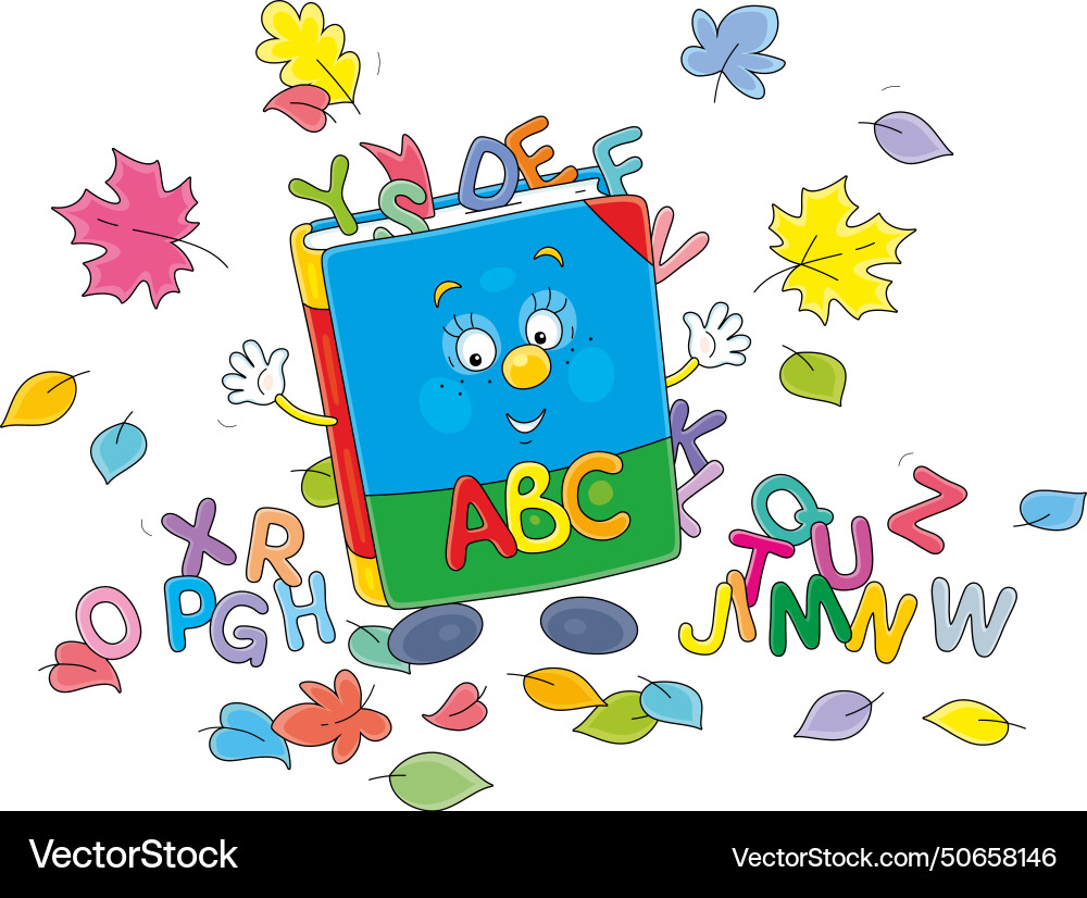 Cartoon abc book with letters Royalty Free Vector Image