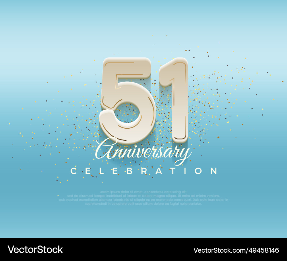 Modern bold number 51st anniversary premium Vector Image