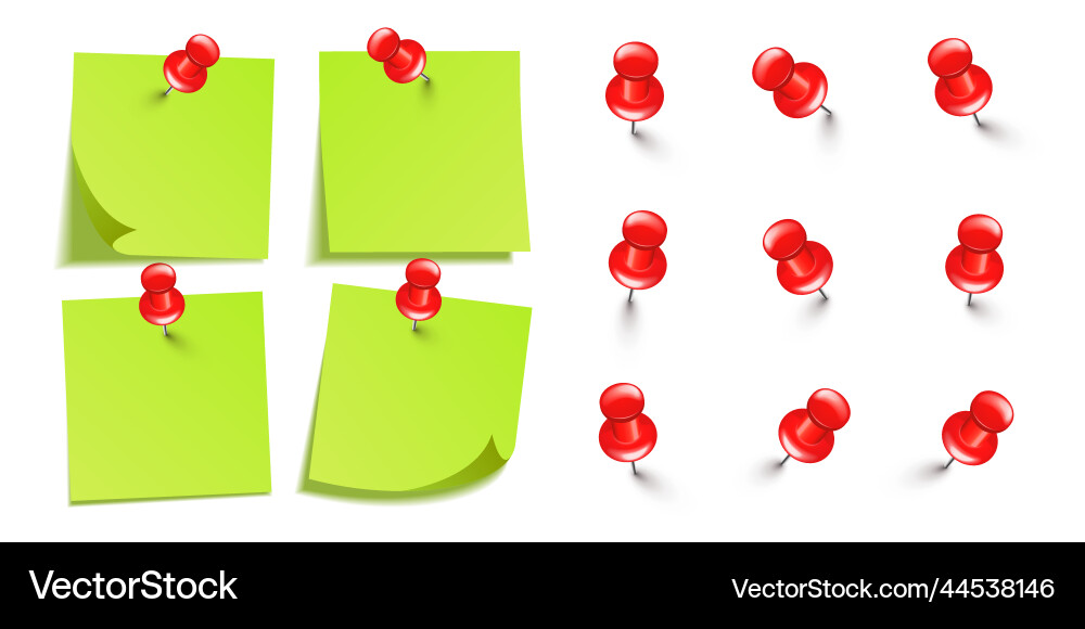 Realistic blank sticky notes isolated on white Vector Image