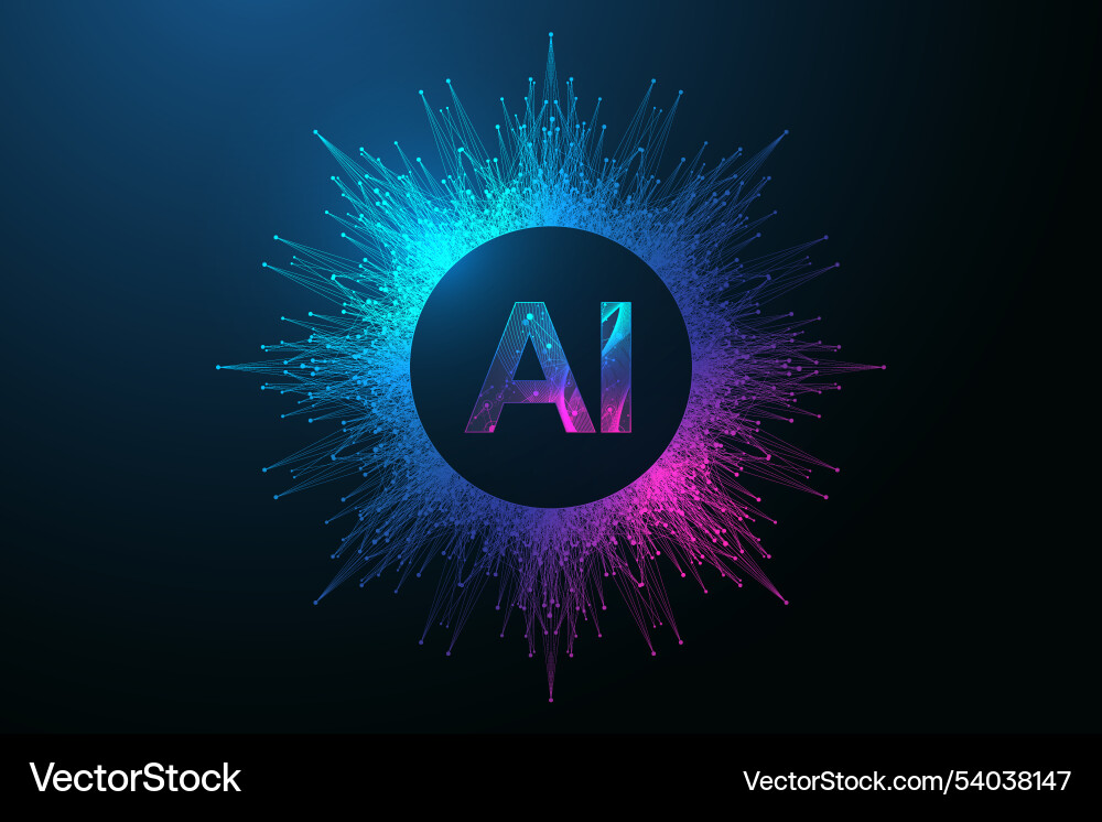 Ai banner concept in the digital style generative Vector Image