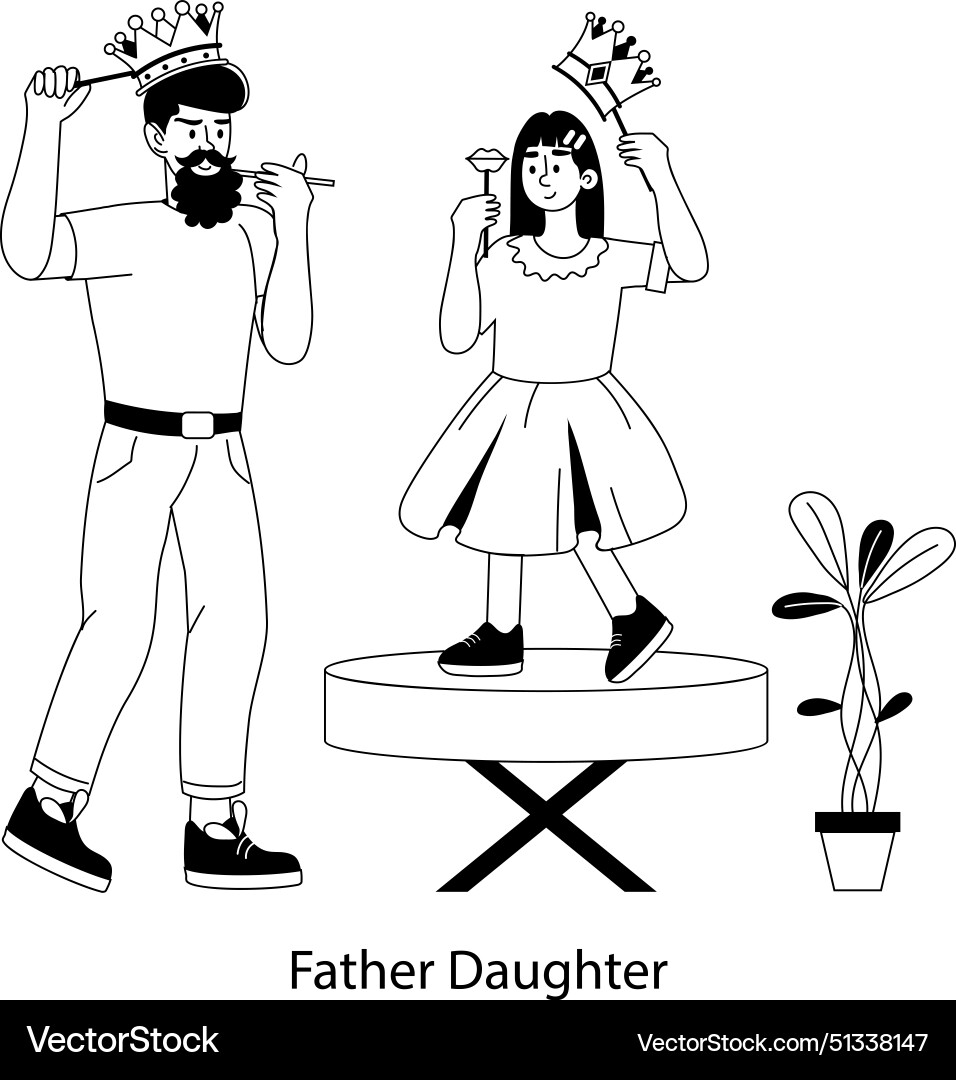 Father daughter Royalty Free Vector Image - VectorStock