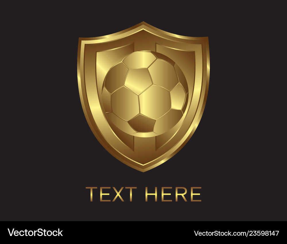 Gold shield soccer Royalty Free Vector Image - VectorStock