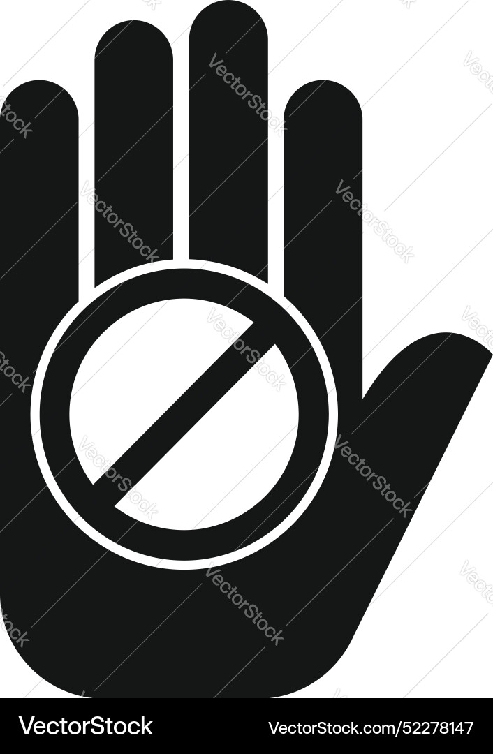 Human hand showing stop sign gesture Royalty Free Vector