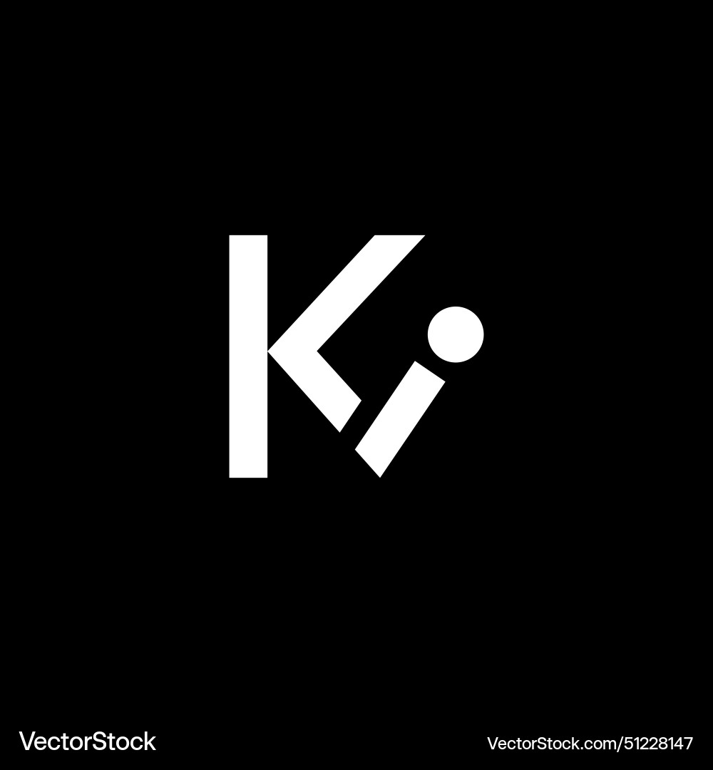 Ik or ki and i k letter initial logo design Vector Image