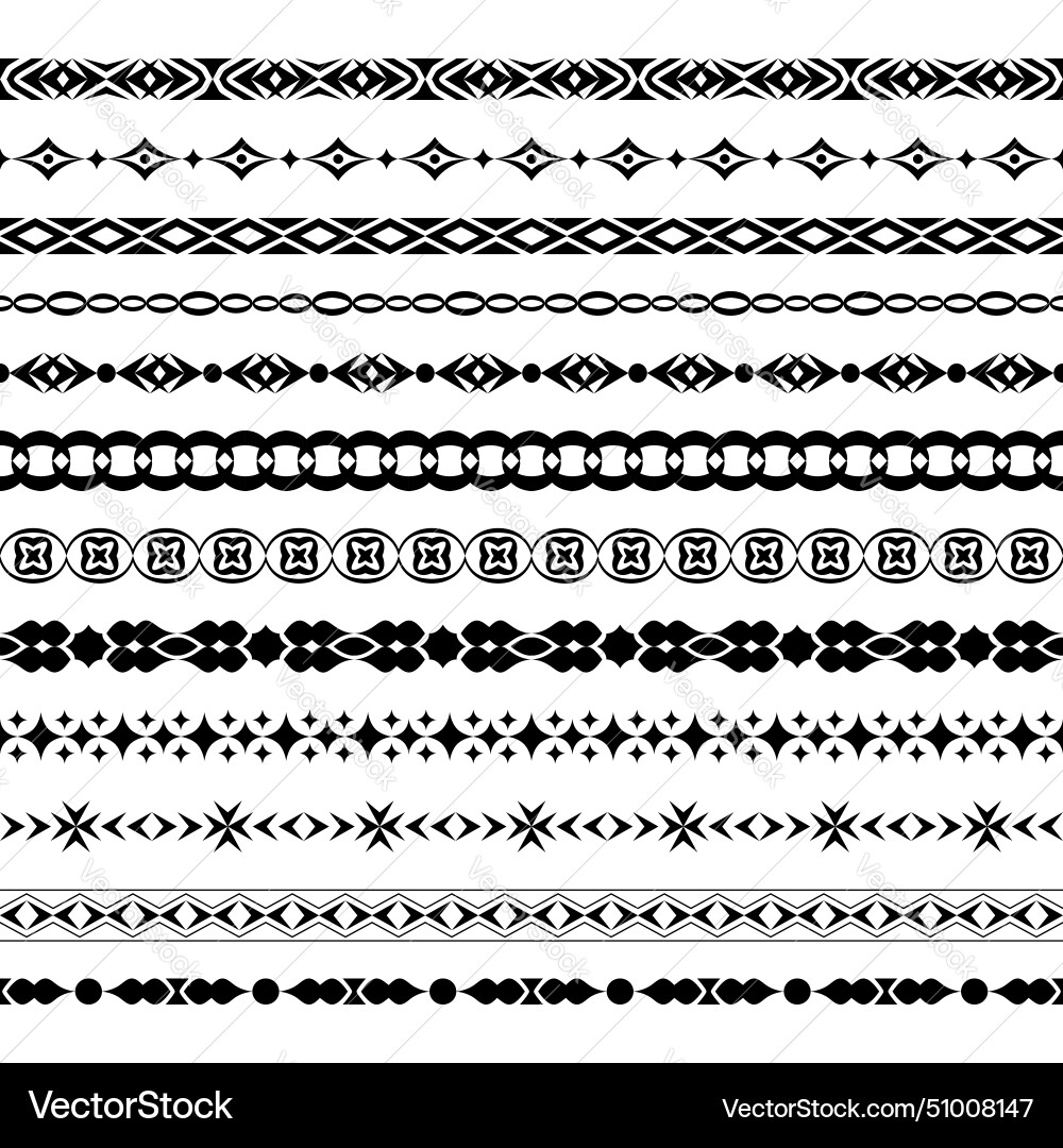 Monochrome Geometric Borders Royalty Free Vector Image