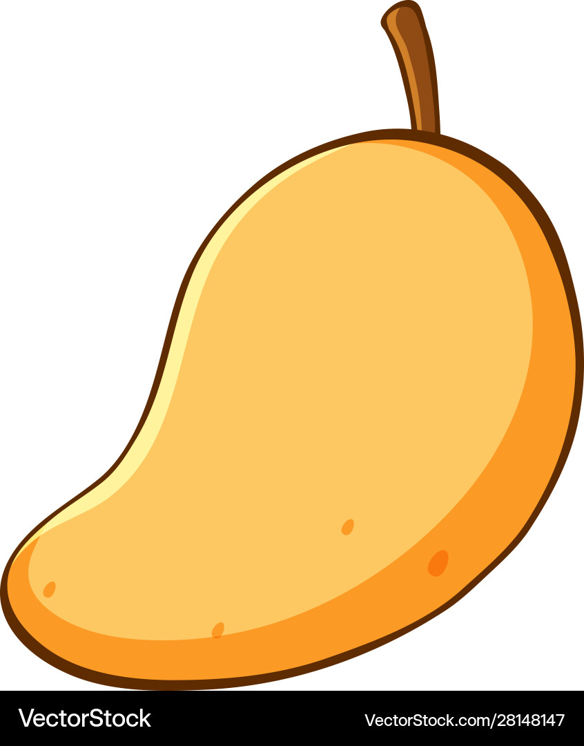 One mango on white background Royalty Free Vector Image