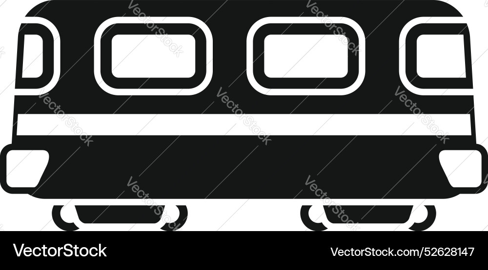 Passenger express train wagon approaching Vector Image