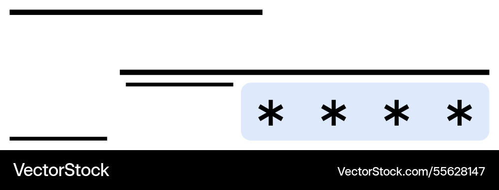 Secure login interface with password entry field Vector Image
