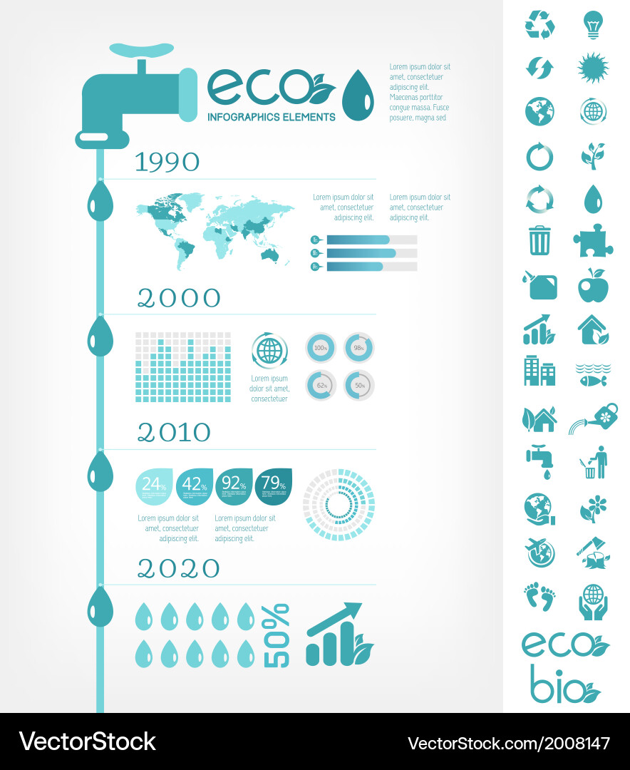 Water conservation infographic template Royalty Free Vector