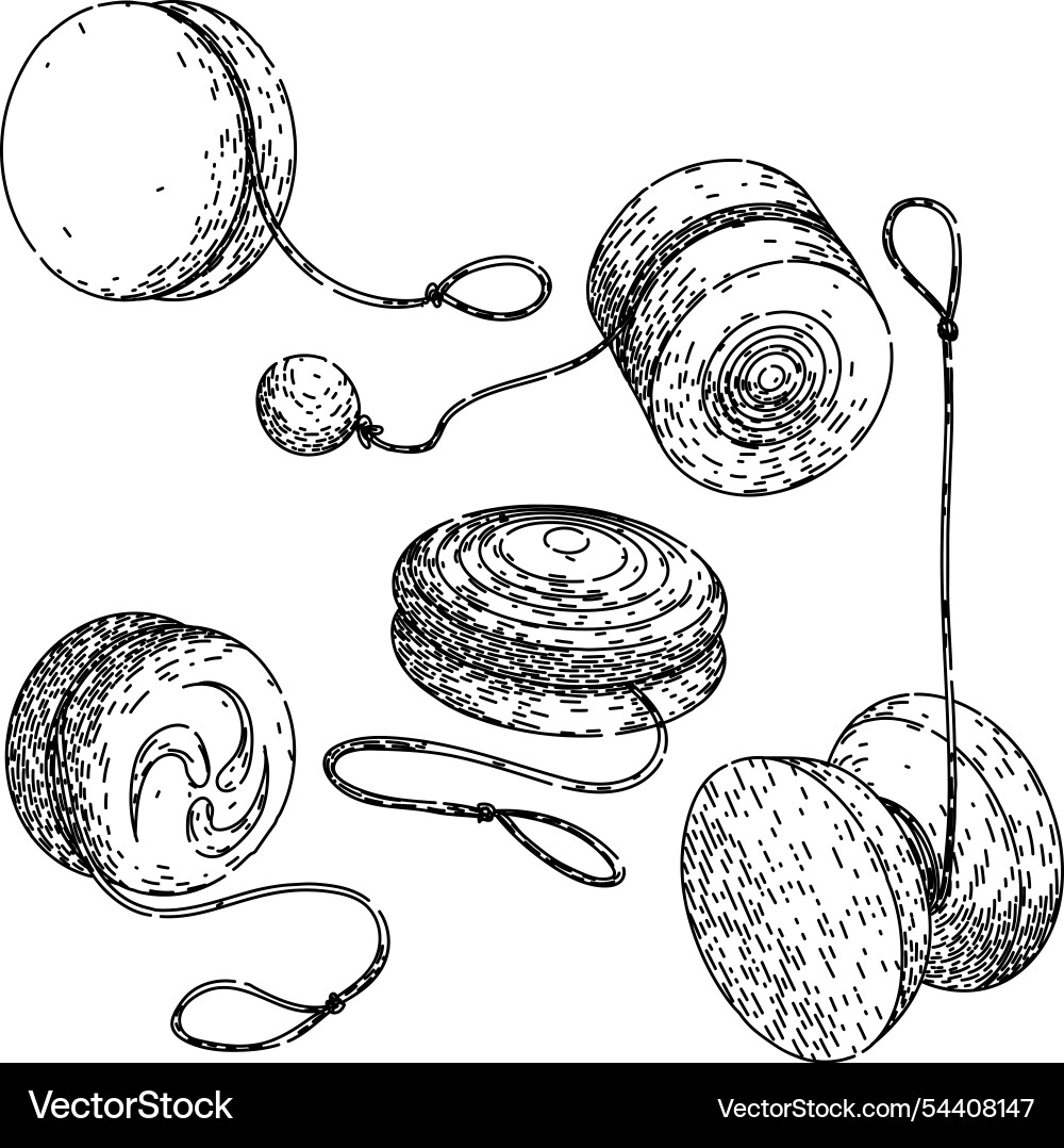 Yo set sketch hand drawn Royalty Free Vector Image