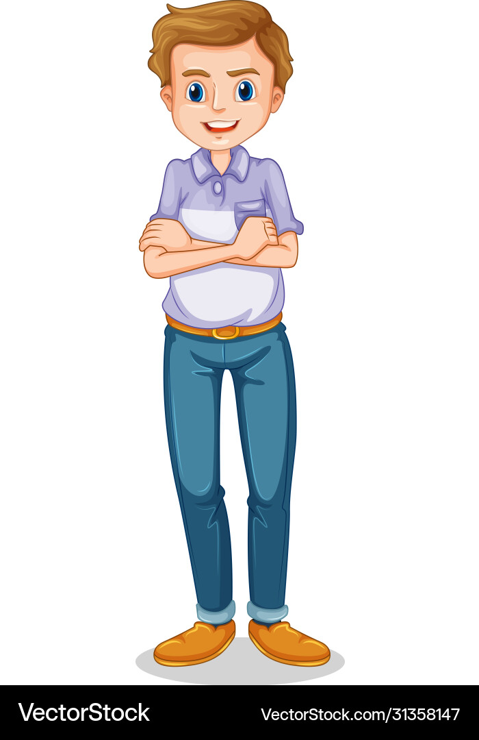 Young man in dad style cartoon character Vector Image