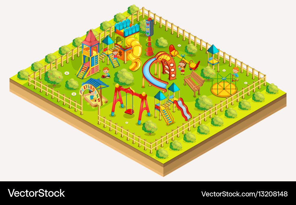 Children playground isometric Royalty Free Vector Image
